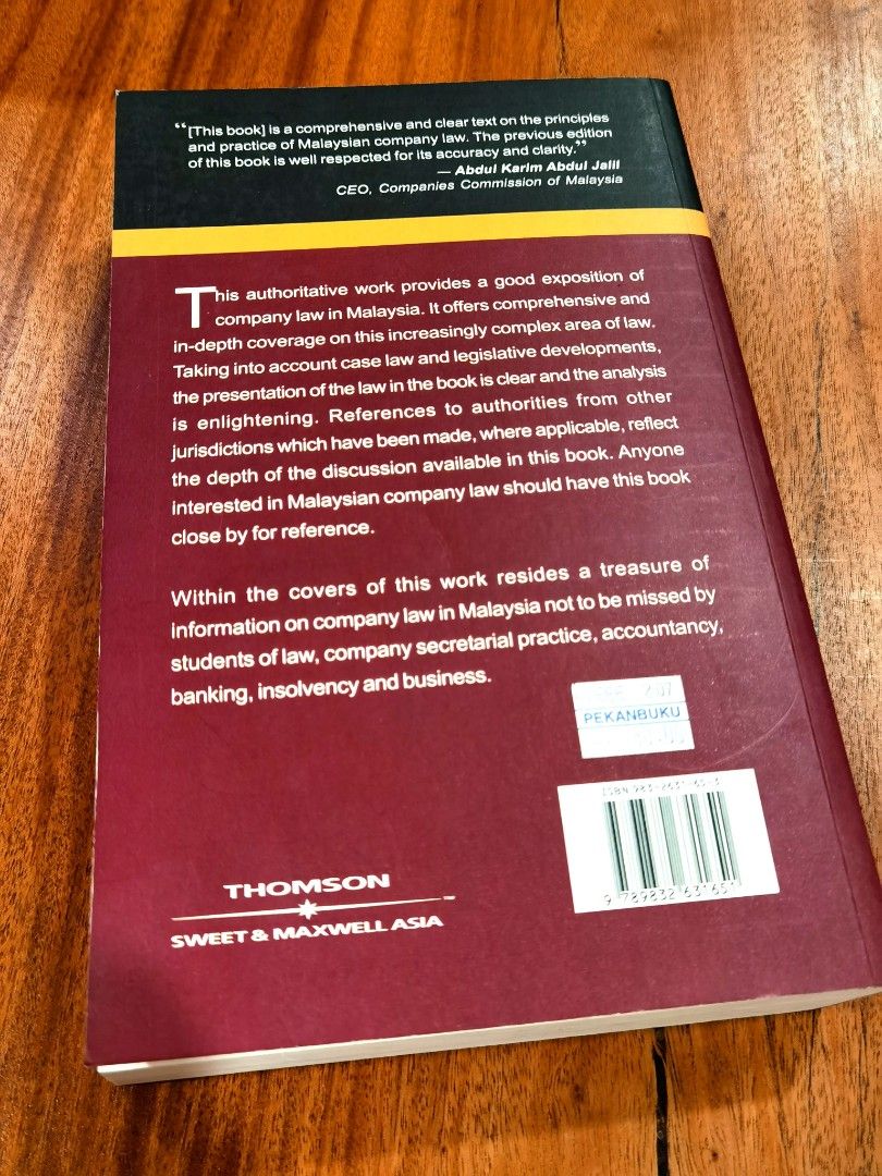 Chan & Koh On Malaysian Complete Law Principles & Practice Book By Ben ...