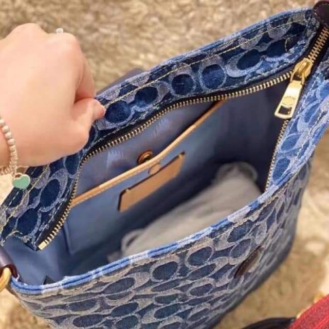 coach tali bucket bag in signature denim on Carousell