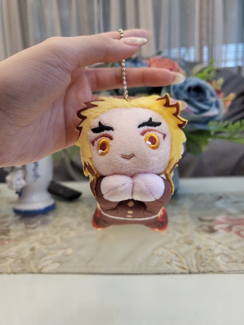 Demon Slayer Hug Char. Collection Rengoku Plush Keychain on Carousell