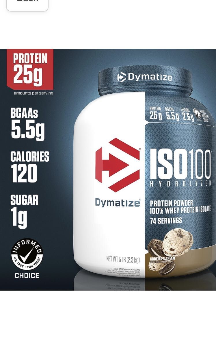Dymatize ISO 100 Hydrolysed protein powder, cookies and cream, 5 pound 80Oz, Health & Nutrition ...