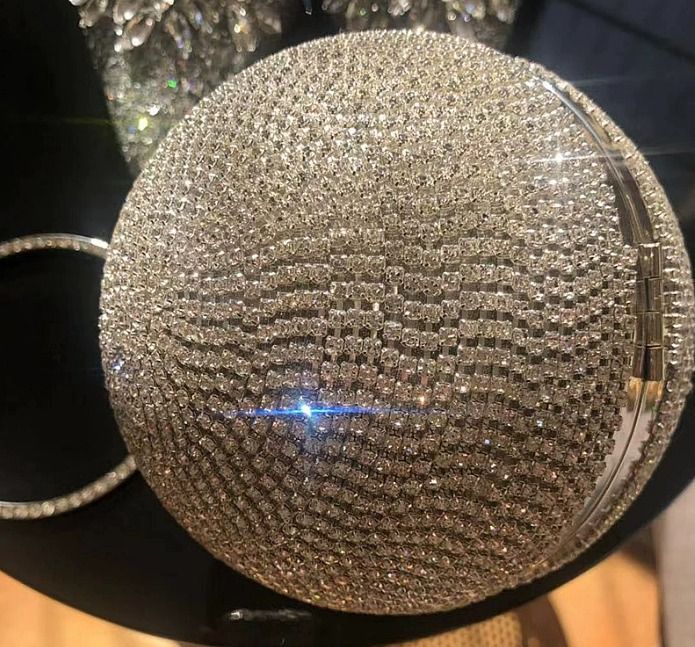Elegant Bling Bling Spherical Ball Shaped Evening Bag / Ball Bag with ...