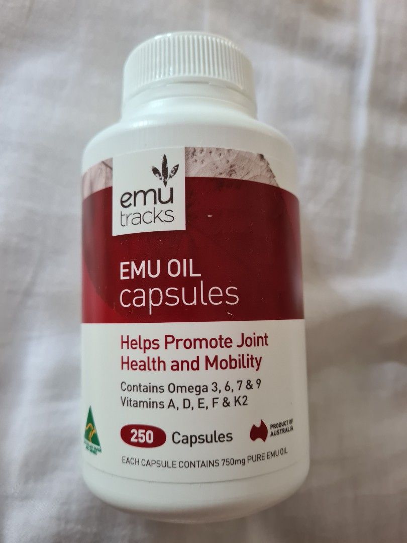 Emu Oil Capsules - 250 cap, Health & Nutrition, Health Supplements ...