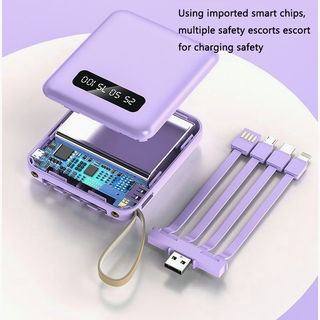 Fast Charging Power Bank Cable Powerbank 20000 Mah 4 in 1 Cable Power ...