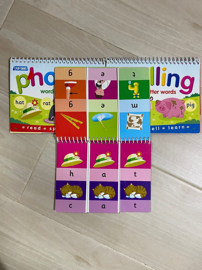 Flip Chart for phonics and spelling, 興趣及遊戲, 書本 & 文具, 小朋友書 - Carousell