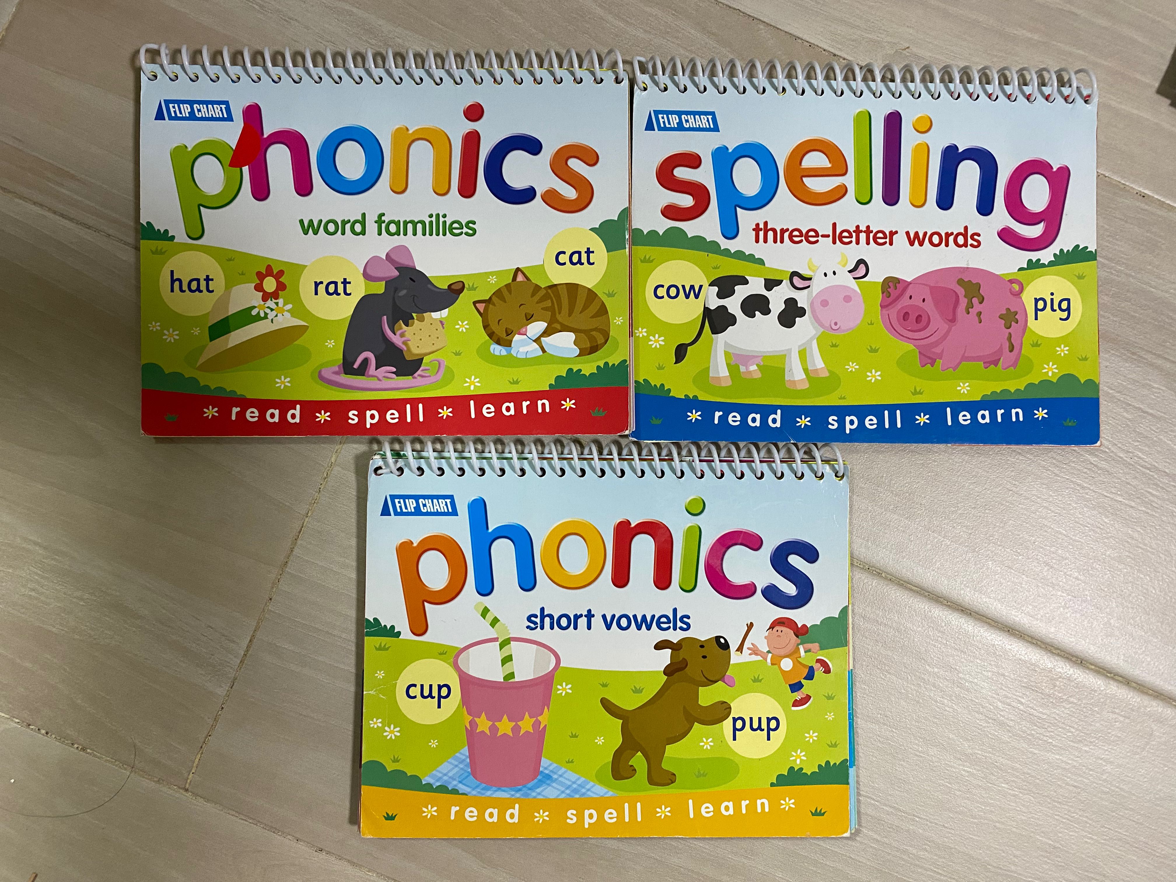 Flip Chart for phonics and spelling, 興趣及遊戲, 書本 & 文具, 小朋友書 - Carousell