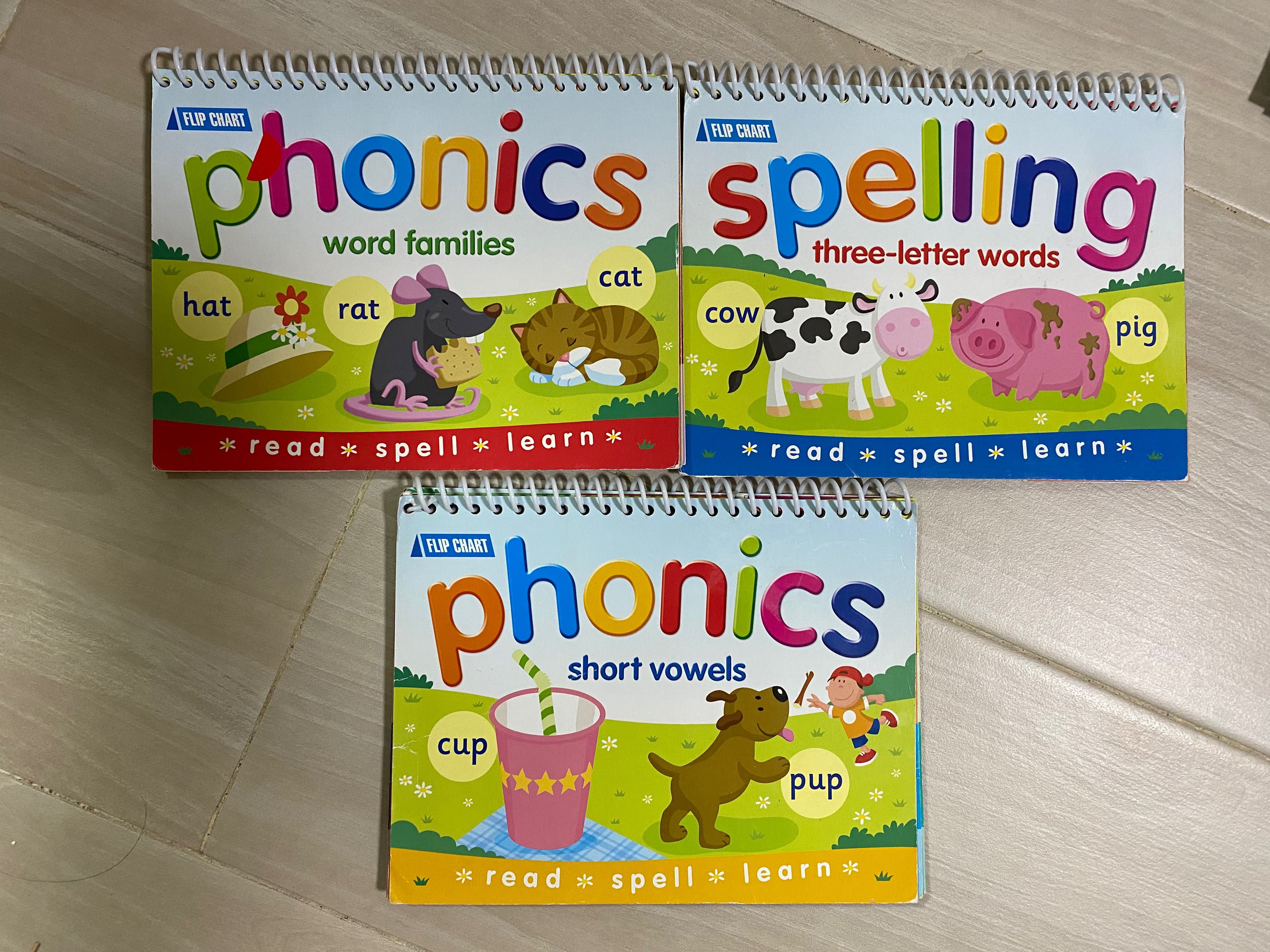 Flip Chart for phonics and spelling, 興趣及遊戲, 書本 & 文具, 小朋友書 - Carousell