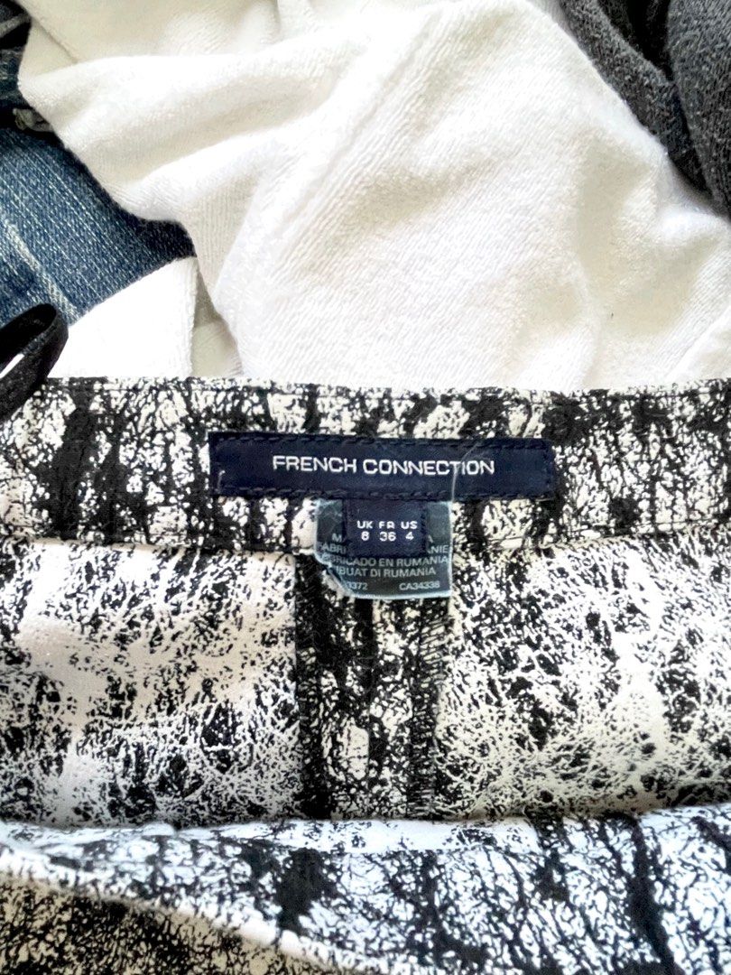 French Connection Black and White Marble Pants, Women's Fashion ...