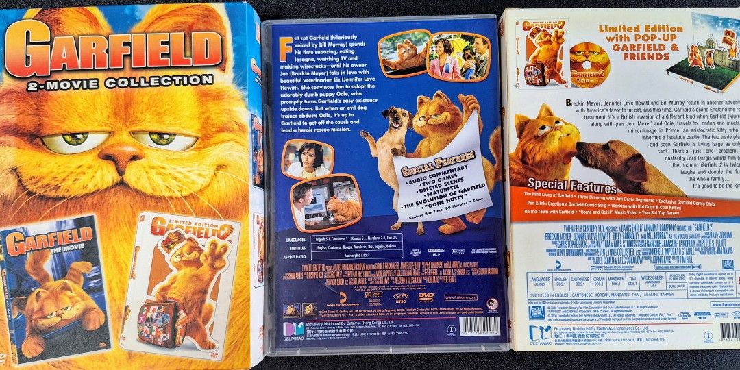 Garfield 2 Movie collection DVD, 興趣及遊戲, 音樂、樂器 & 配件, 音樂與媒體 - CD 及 DVD ...