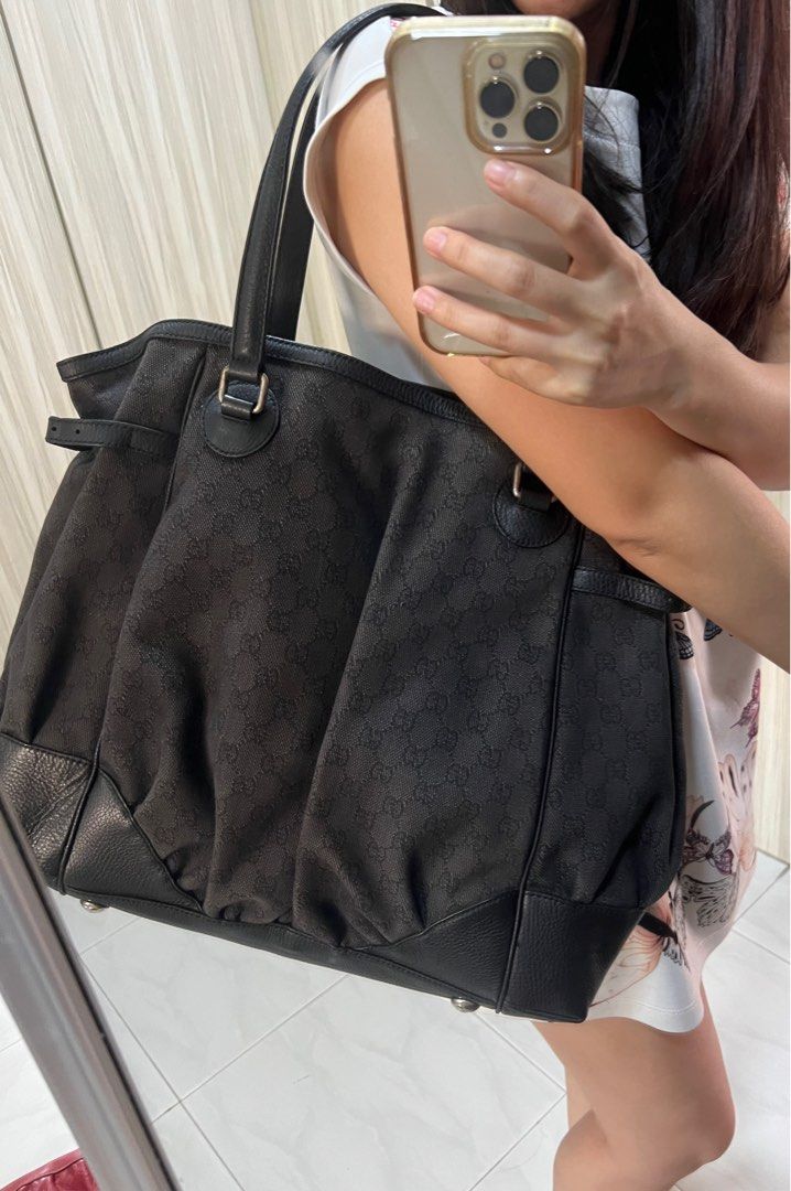 GG Denim Full Moon Tote, Women's Fashion, Bags & Wallets, Shoulder Bags ...