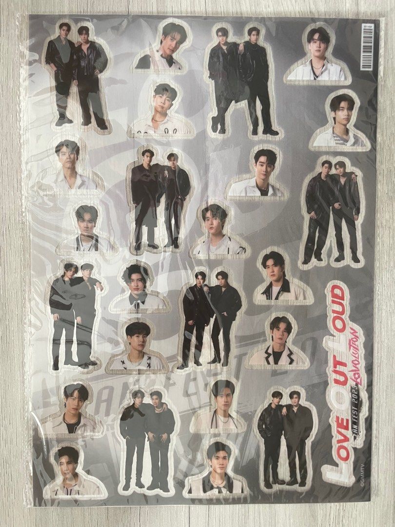 GMMTV LOVE OUT LOUD FAN FEST 2023 STICKER, 興趣及遊戲, 收藏品及紀念品, 明星周邊 - Carousell