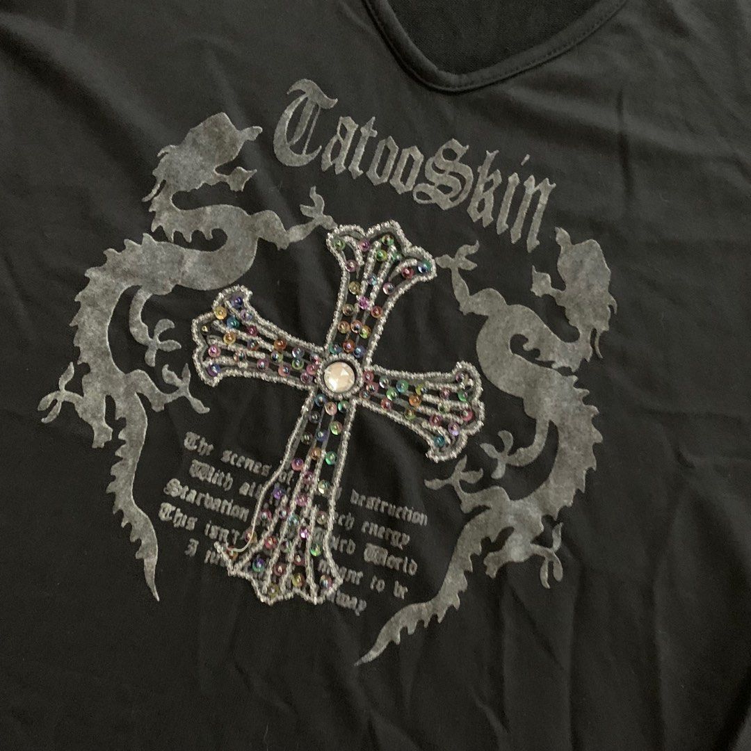 Goth/ Alt/ Punk/ Cyber/ Grunge/ Cross Top/ Dragon on Carousell
