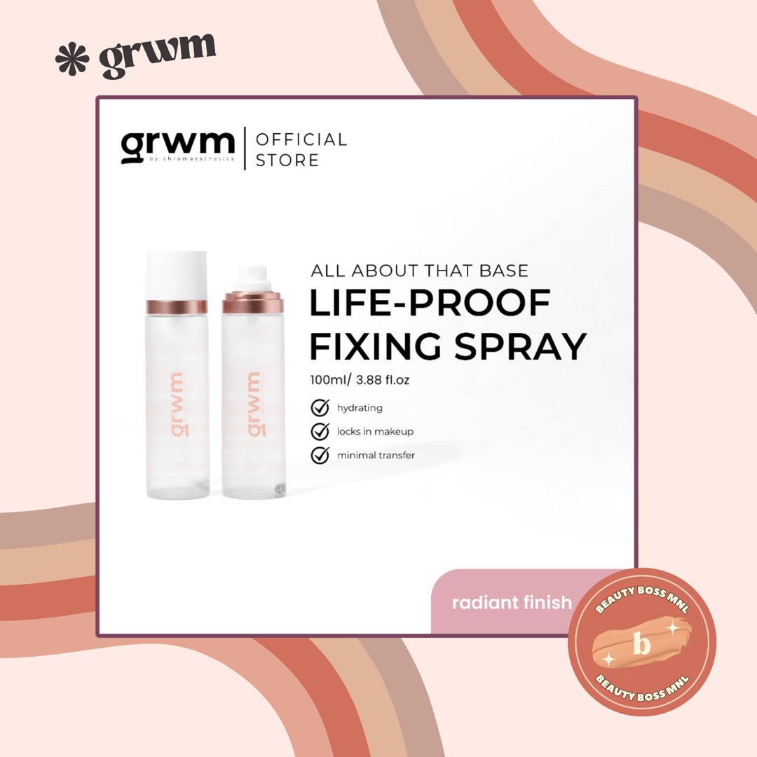 GRWM Cosmetics Life-Proof Fixing Spray - Radiant Finish (30ml), Beauty ...