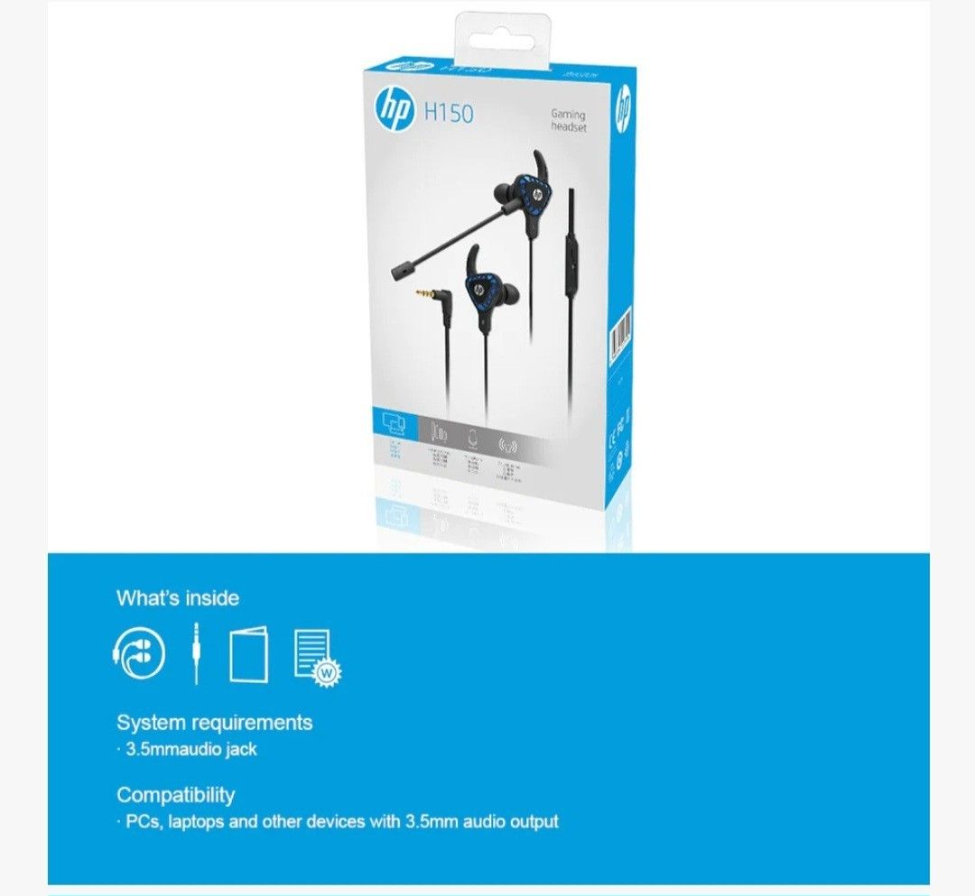 HP H150 Gaming Earphone (H150), Audio, Headphones & Headsets on Carousell