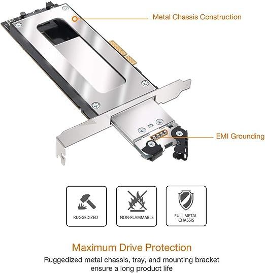 ICY DOCK ToughArmor MB840M2P-B: M.2 NVMe SSD to PCIe 3.0 x4 Removable ...