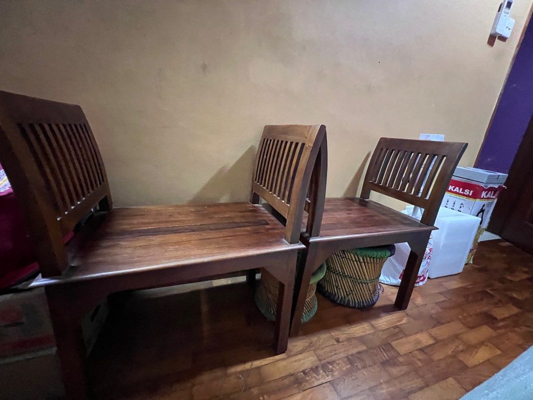 Indonesian Wooden seat/ stool - Each $40, both $70, Furniture & Home ...