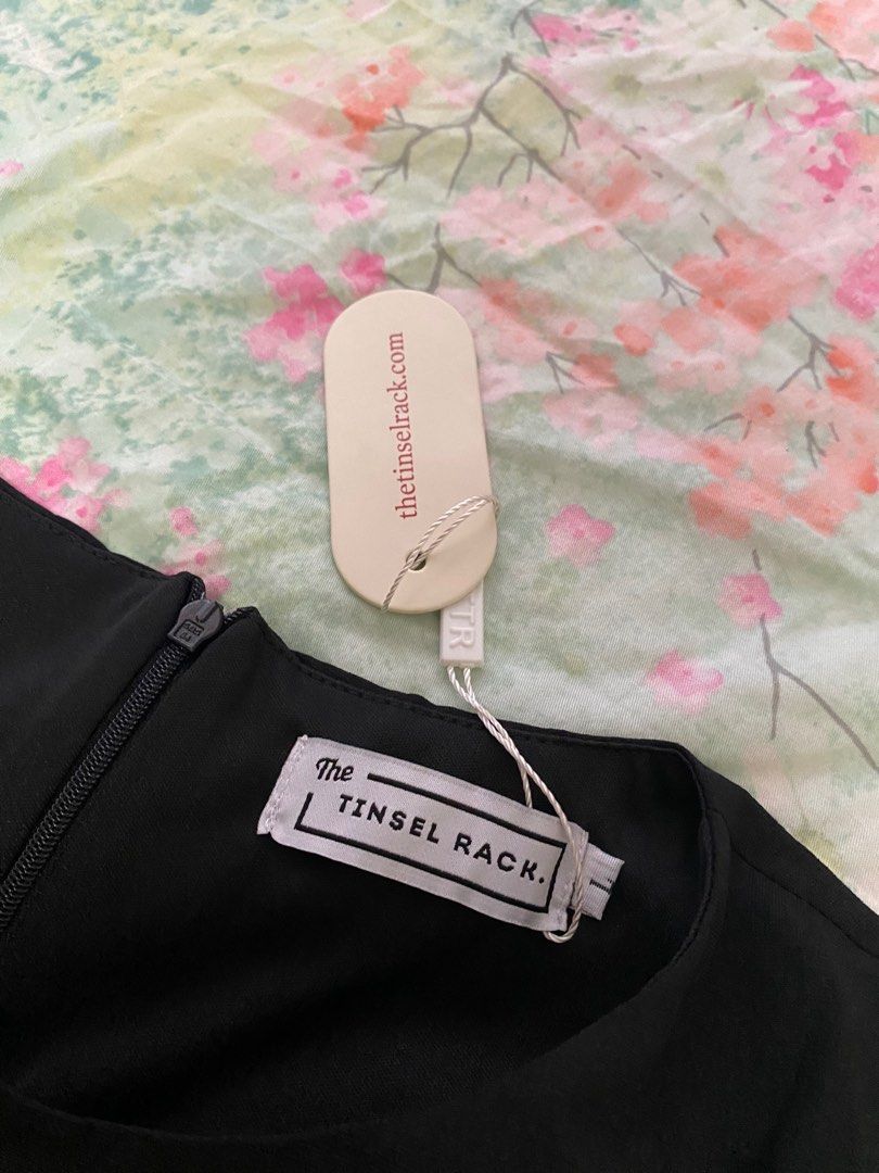 (L) BNWT TTR The Tinsel Rack Dania Swing Dress in Black, Women's ...