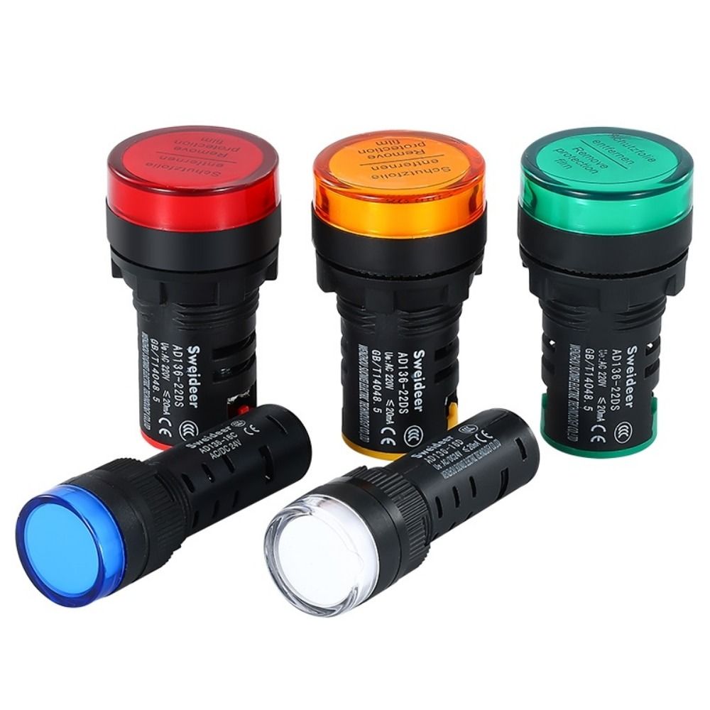 LED Indicator Light 12v 24v 220v 380v Red Green Yellow Blue Signal ...