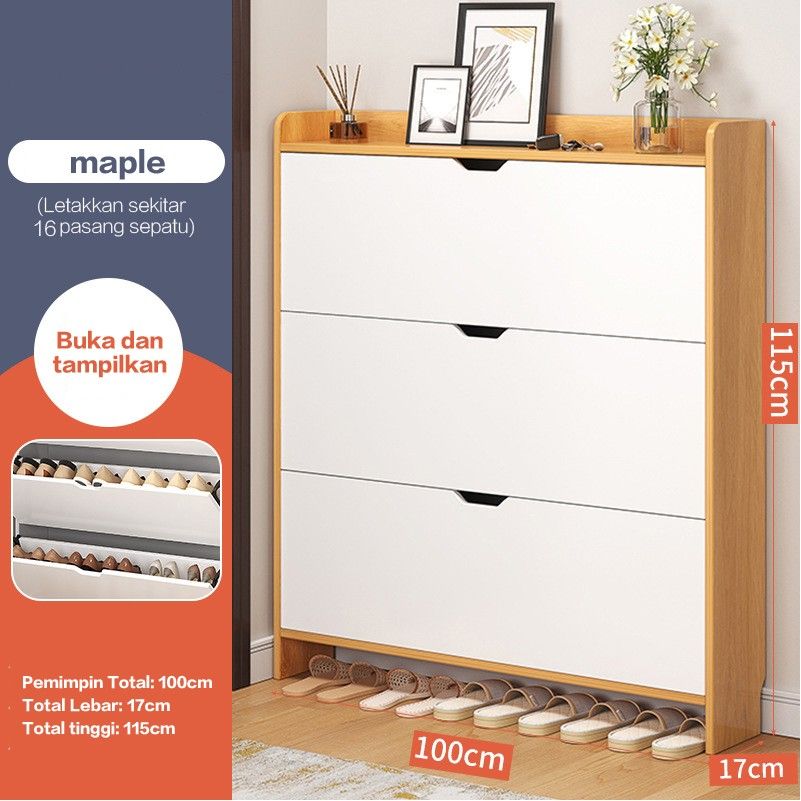 Lemari Sepatu Rak Sepatu Minimalis Maple P100, Perabotan Rumah di Carousell