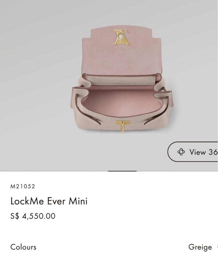 Louis Vuitton Lock Me Ever Mini in Greige, Luxury, Bags & Wallets on ...