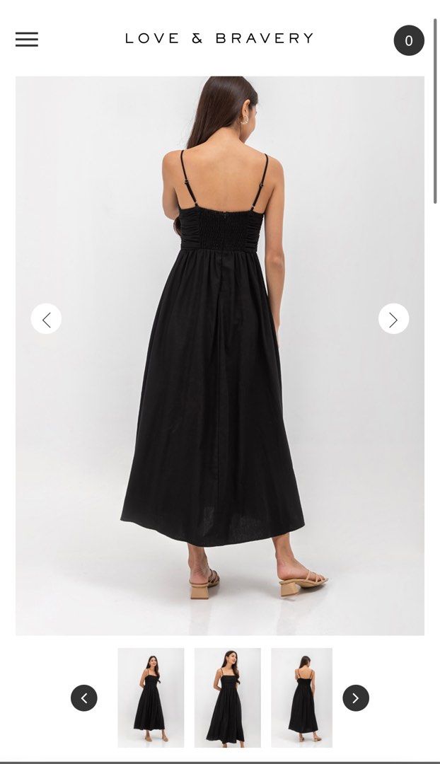 Love and Bravery Kieva Pleated Chest Camisole Maxi in Black, Women's ...