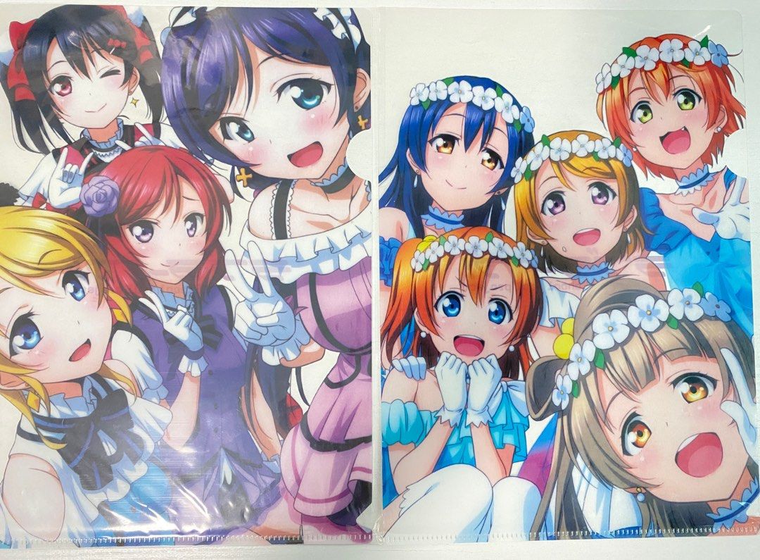 LoveLive! μ's Aqours A4 File 膠墊 花陽 小鳥 穗乃果 海未 希 妮可/ 小林家的女僕龍 / Darling in the Franxx, 興趣及遊戲, 玩具 ...