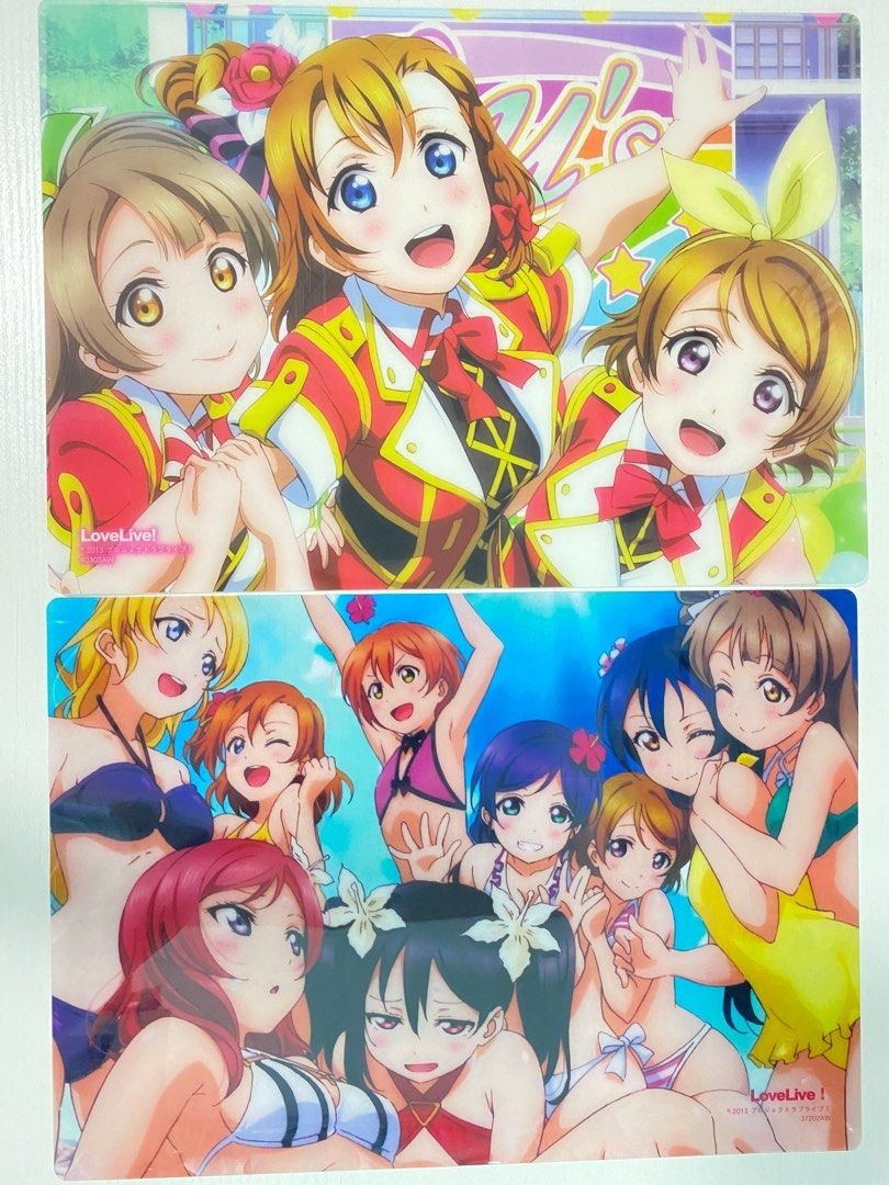 LoveLive! μ's Aqours A4 File 膠墊 花陽 小鳥 穗乃果 海未 希 妮可/ 小林家的女僕龍 / Darling in the Franxx, 興趣及遊戲, 玩具 ...