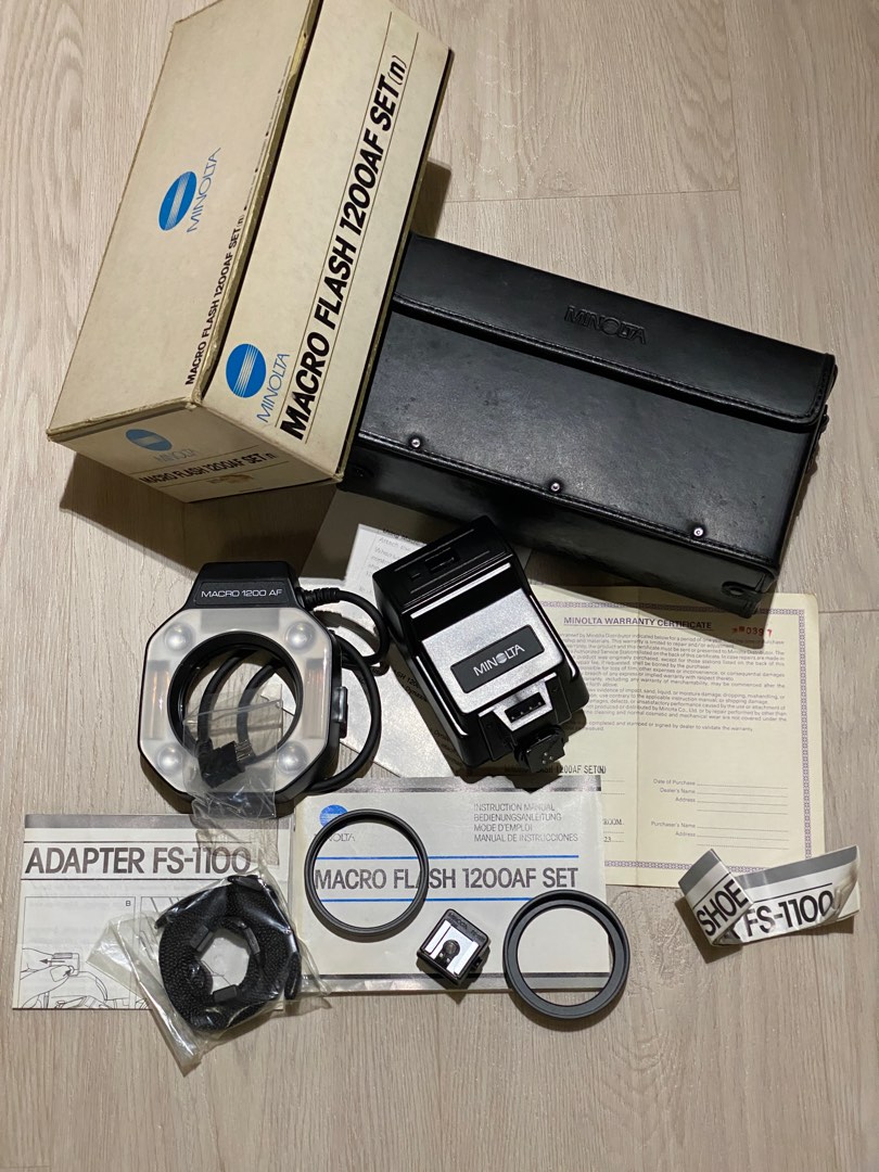 Minolta Macro Flash 1200 AF Ring Light Close Up Flash - full set ...
