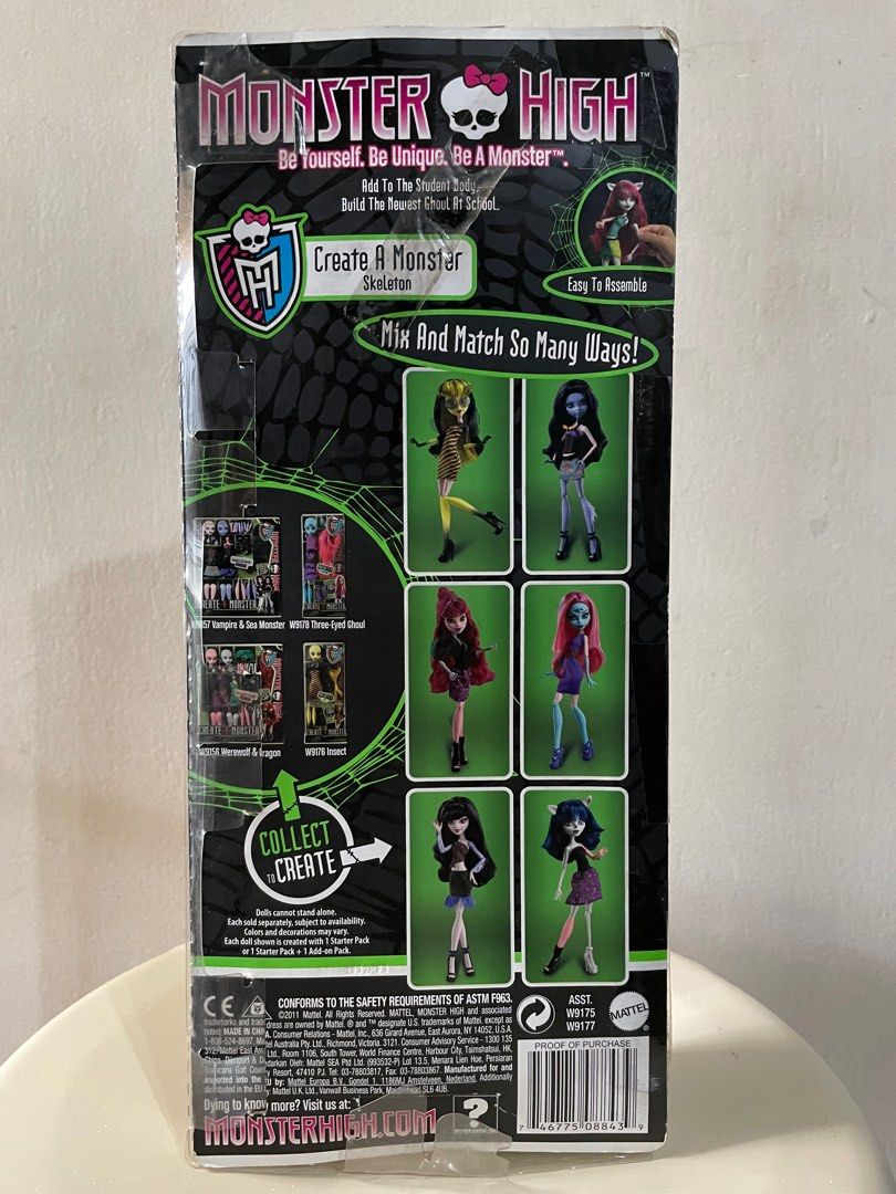 Monster High Create-A-Monster: Skeleton, Hobbies & Toys, Toys & Games ...