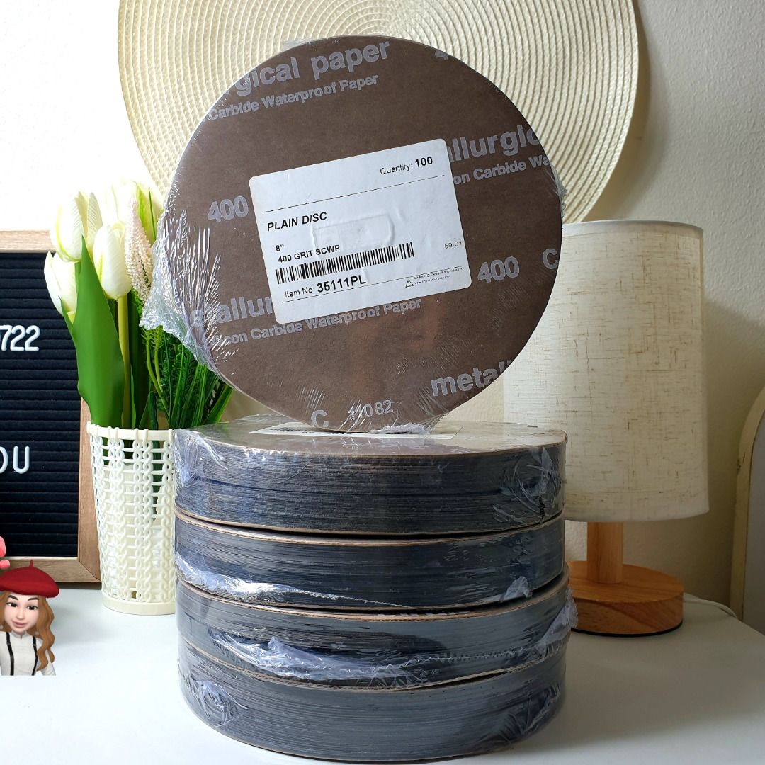 New 8" Waterproof Sandpaper 100Pcs/Pack 400 Grit SCWP Plain Disc ...