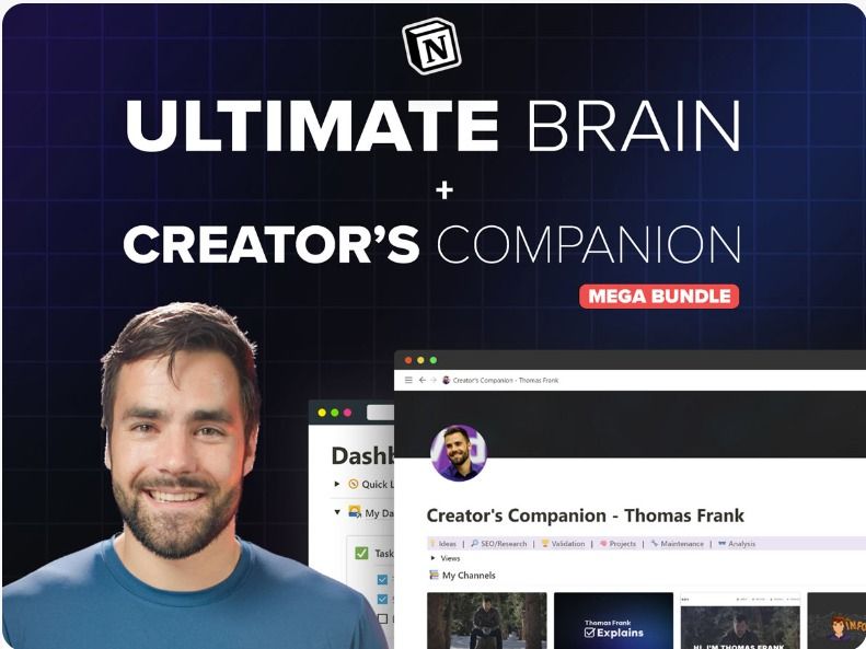 Notion Second Brain Template Mega Bundle (by Thomas Frank) // PARA PKM, 電腦＆科技, 電腦周邊及配件, 電腦軟件 ...
