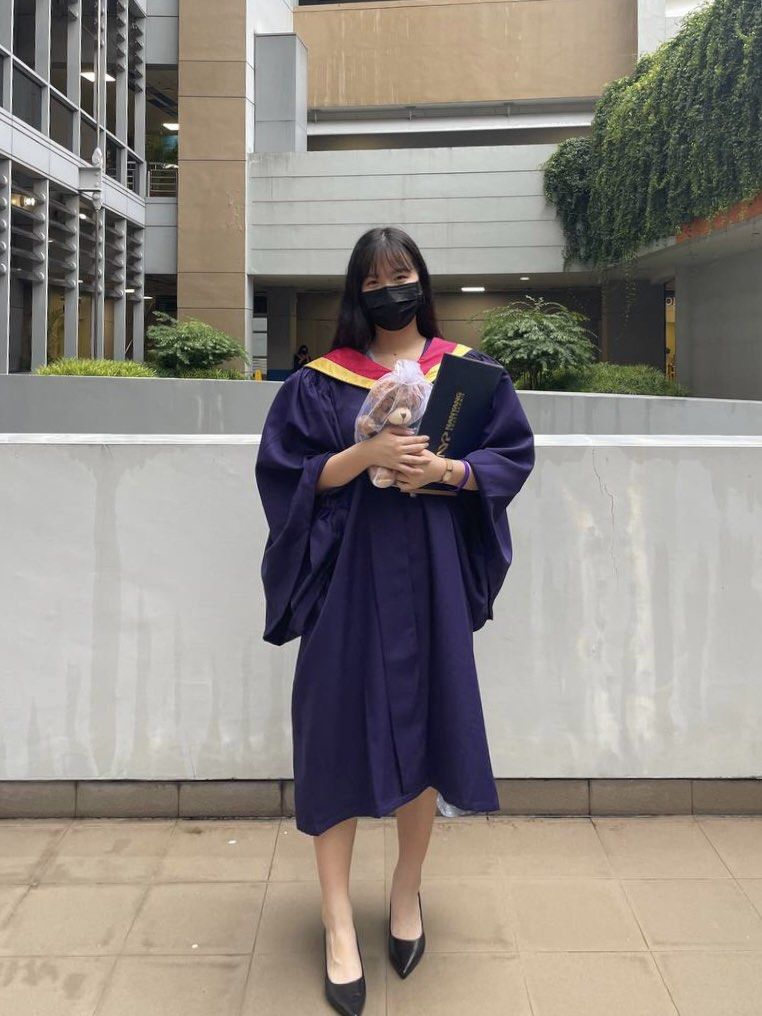 NYP Graduation Gown, Women's Fashion, Dresses & Sets, Evening dresses ...