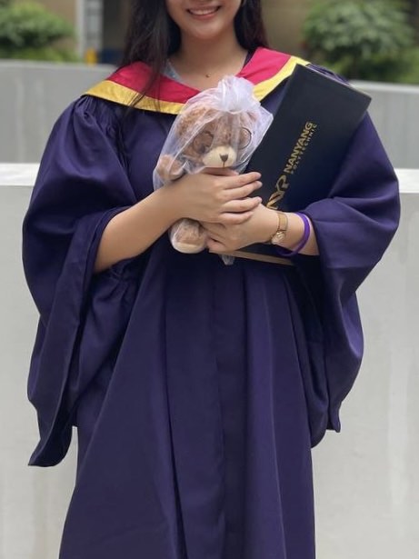 NYP Graduation Gown, Women's Fashion, Dresses & Sets, Evening dresses ...