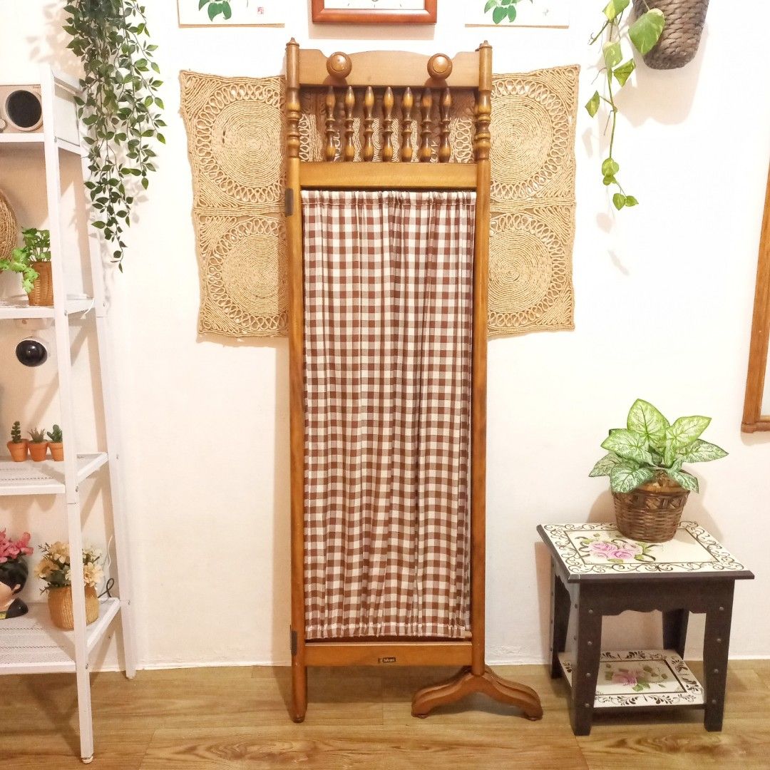 Oak wood multifunctional partition divider coat rack hat rack spindles ...