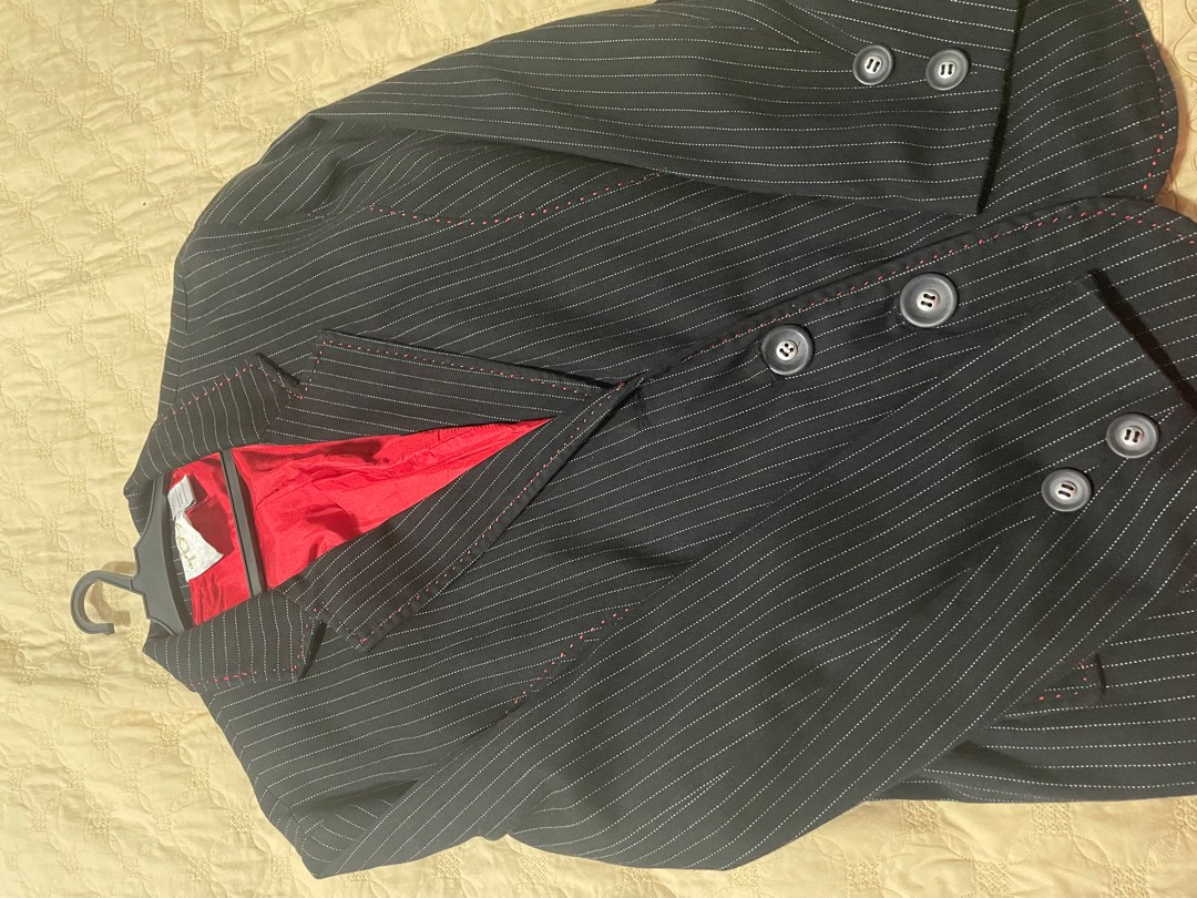 Office Jacket Black Red Plus Size, Women's Fashion, Coats, Jackets and ...