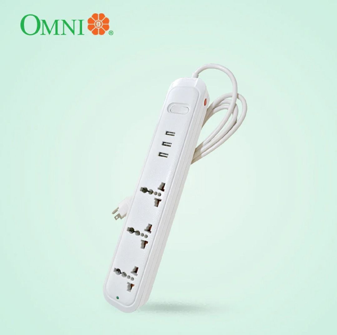 Omni Extension Cord with 3 USB Outlets on Carousell