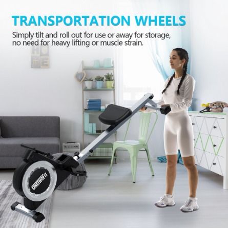 OneTwoFit Foldable Rowing Machine Spin Bike 16 Levels Of Adjustable ...