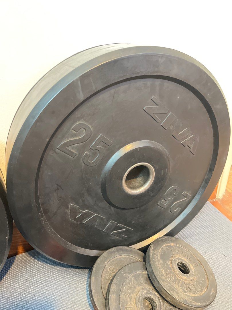 Pair of 25kg Ziva Bumper Plates, Sports Equipment, Exercise & Fitness ...