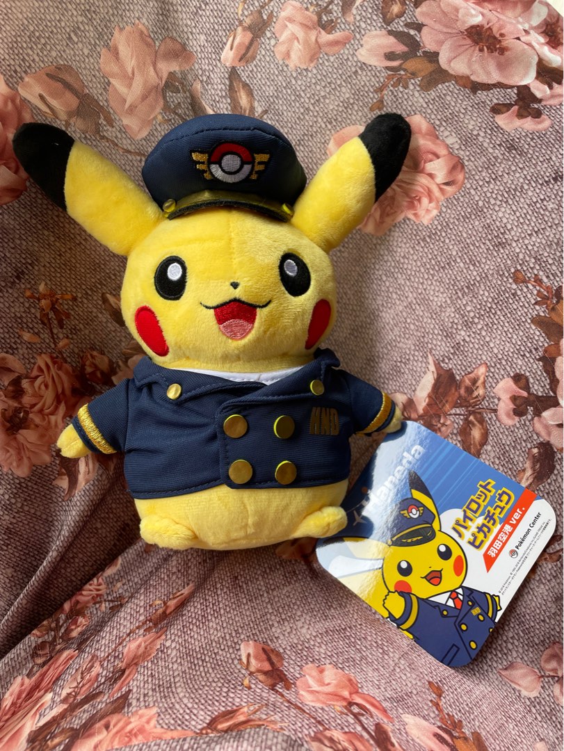 Pokemon plush Pikachu Pilot Japan Airport soft toys plushie, Hobbies ...
