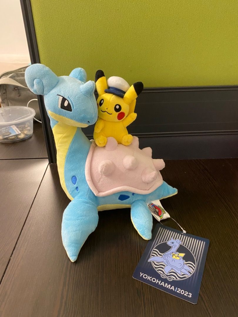 Pokemon WCS 2023 Yokohama Lapras and Pikachu Plush, Hobbies & Toys ...