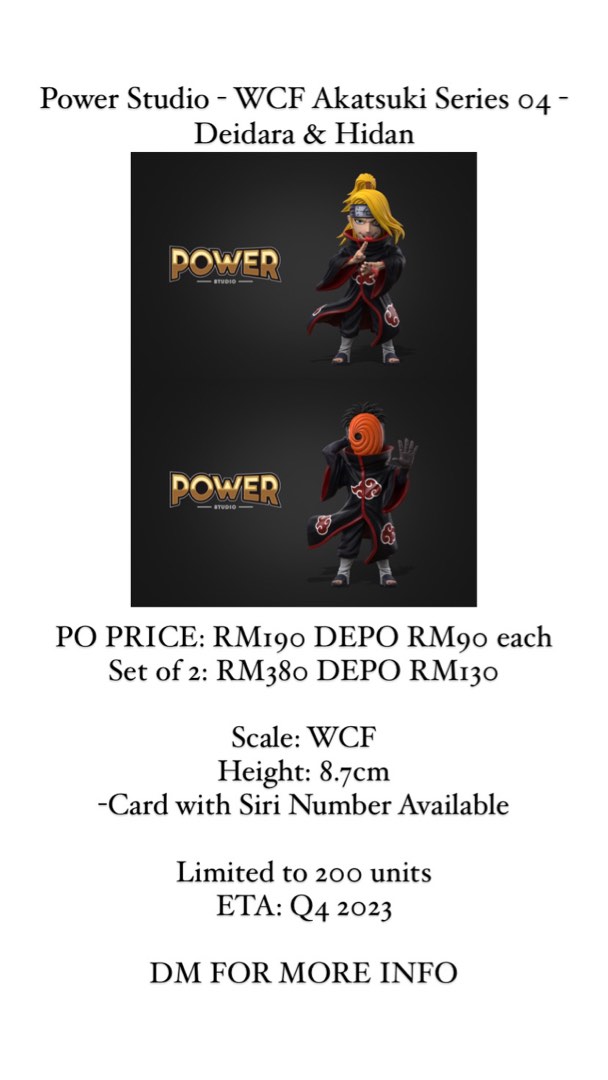 Power Studio - WCF Akatsuki - Deidara & Hidan, Hobbies & Toys, Toys ...