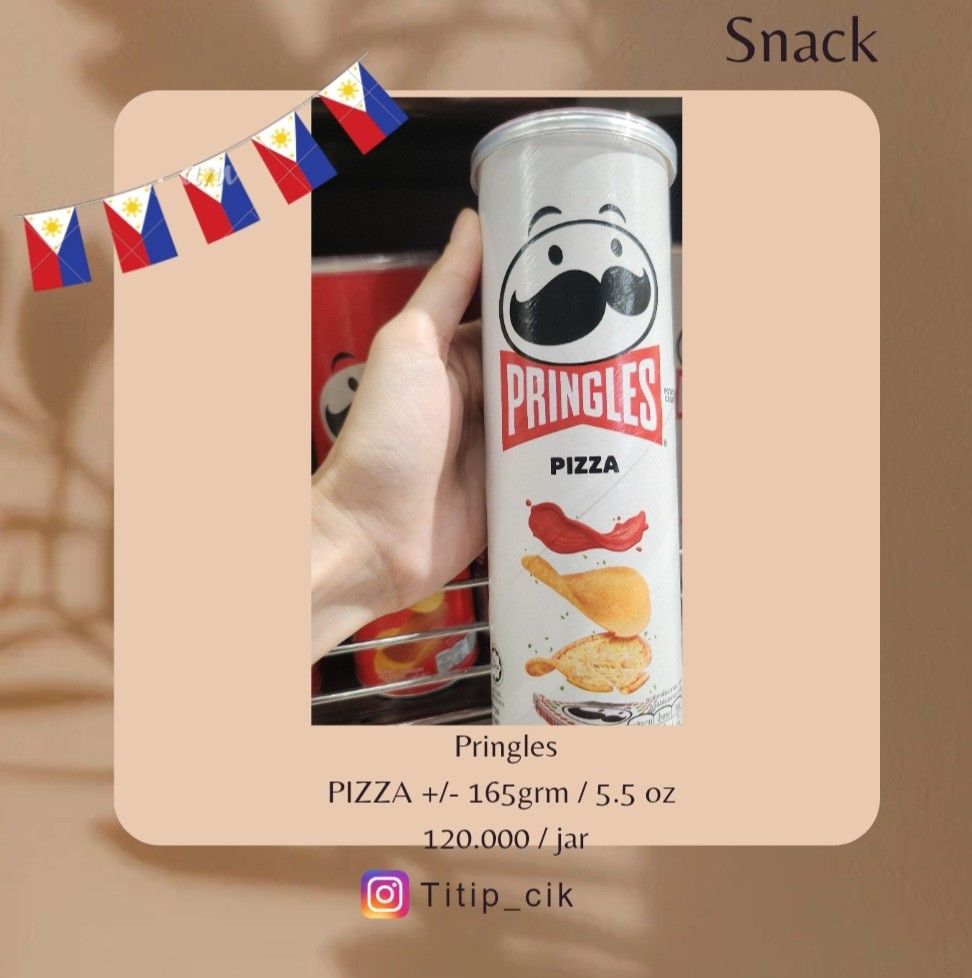 Pre order pringles pizza snack camilan cemilan import, Makanan ...