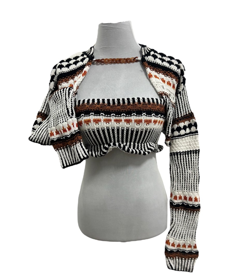 Rare Vintage Cropped Cardigan w/ Tube | Reworked on Carousell