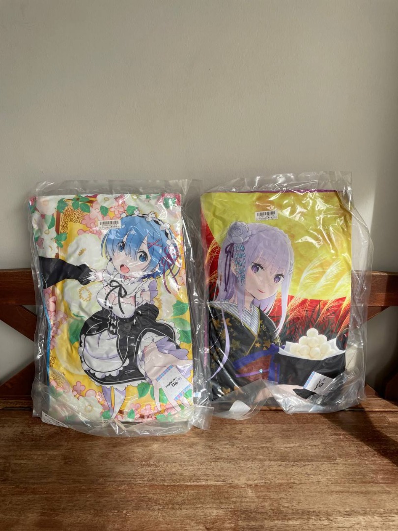Re:Zero Rem & Emilia Pillows, Hobbies & Toys, Toys & Games on Carousell
