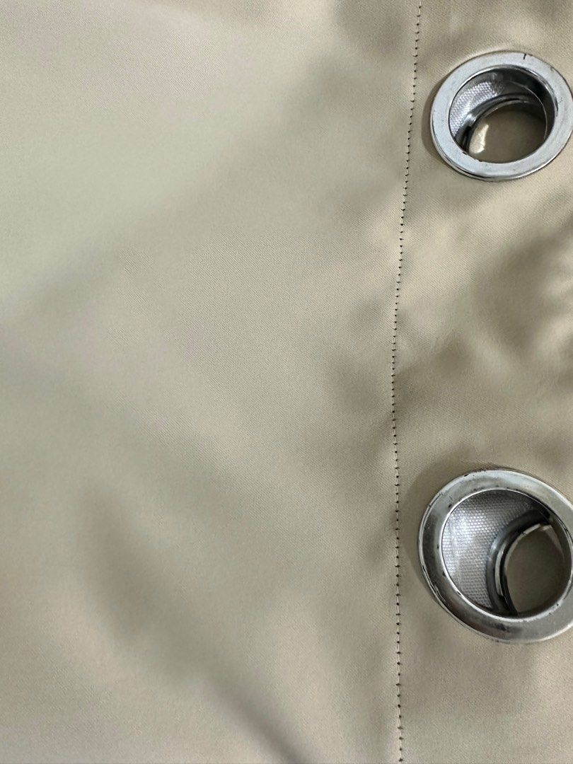 Ring Type Beige blockout curtain 4 Panels, Furniture & Home Living ...