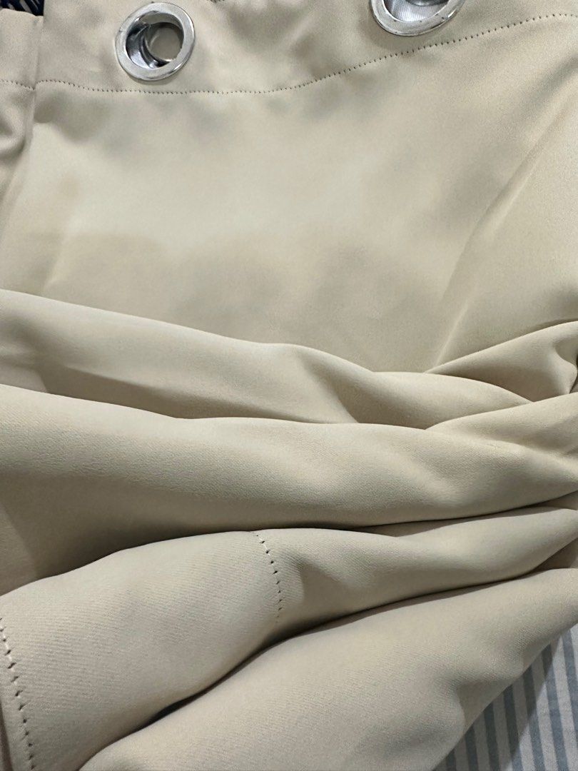 Ring Type Beige blockout curtain 4 Panels, Furniture & Home Living ...