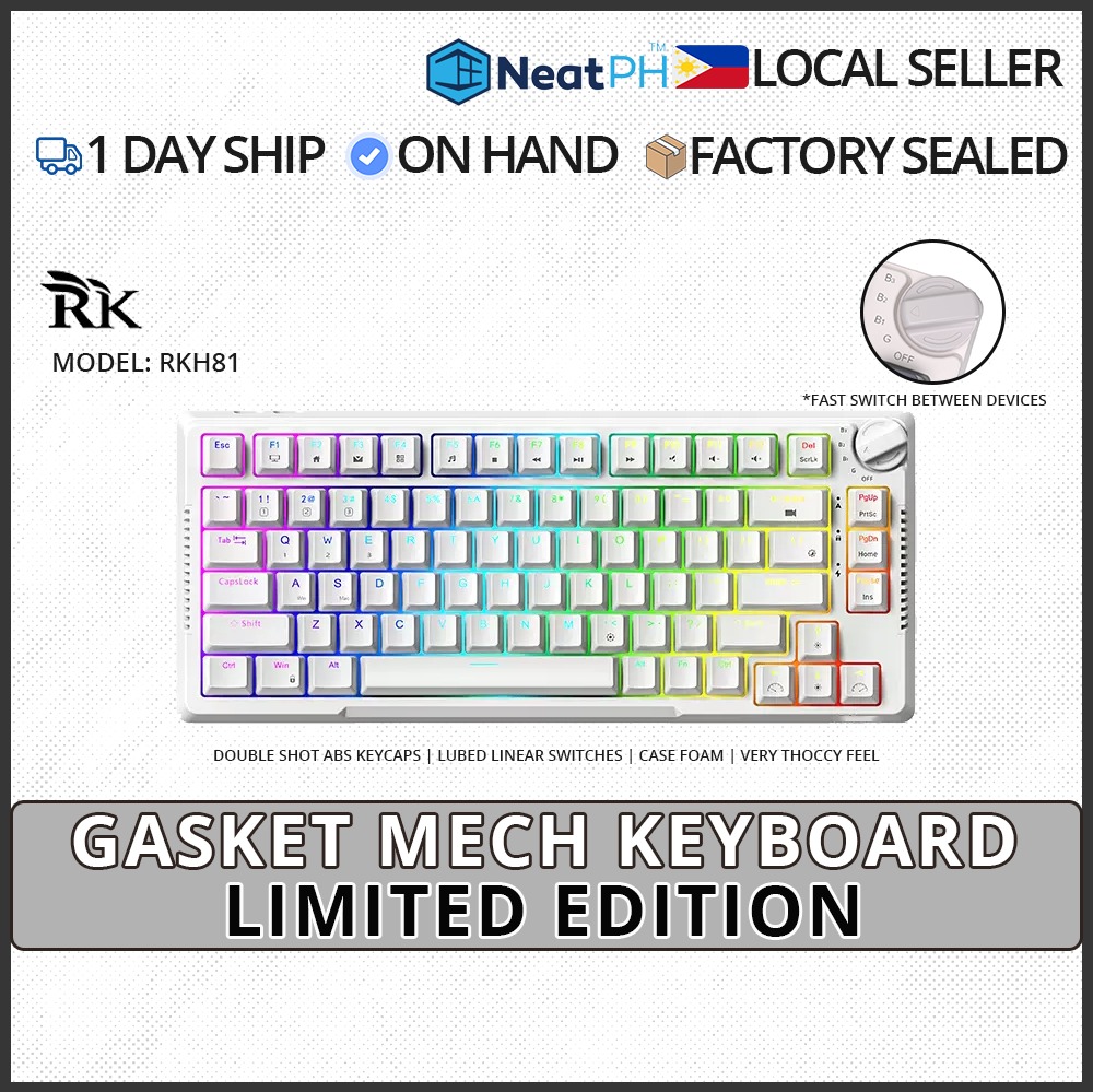 Royal Kludge RKH81 RGB Wireless Hot Swap Gasket Mechanical Keyboard ...
