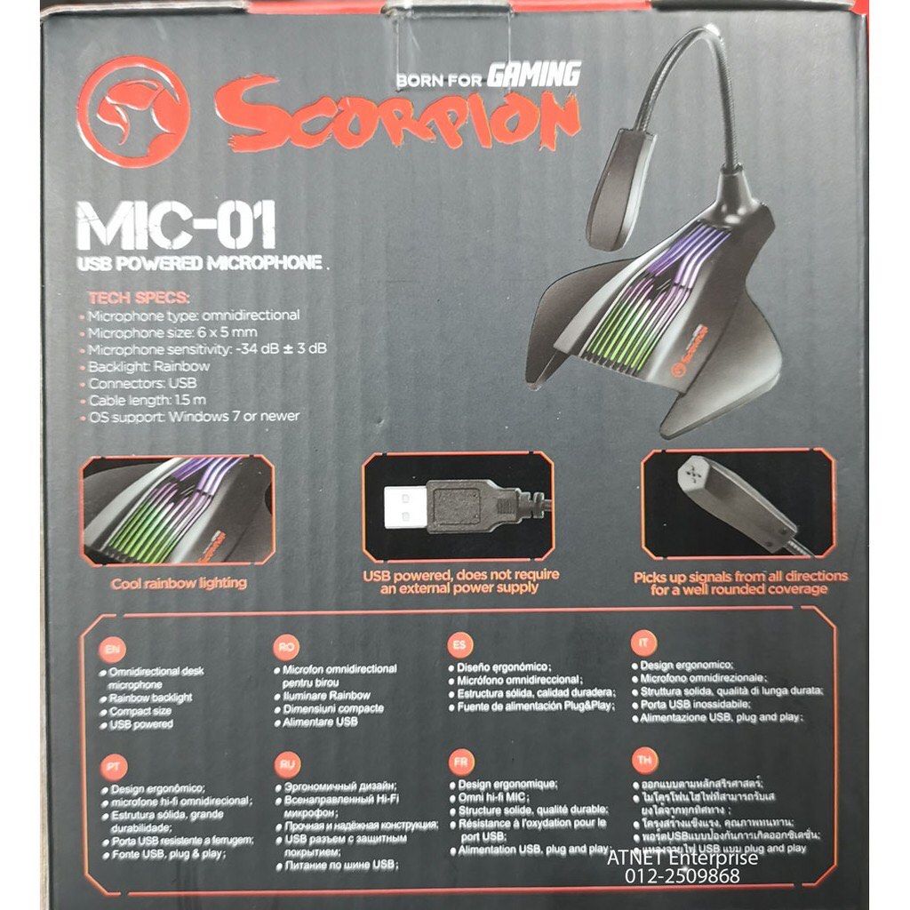 Scorpion Microphone Usb Gaming With led rgb lighting, Audio ...