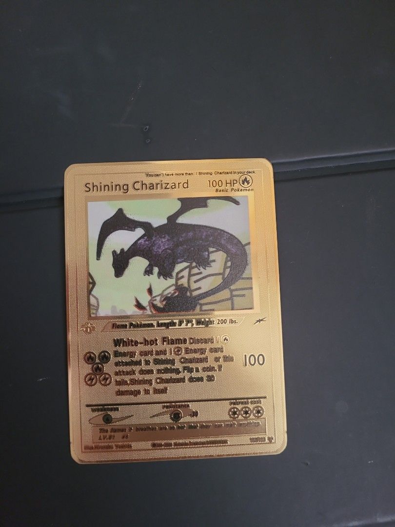 Shining charizard metallic gold card, Hobbies & Toys, Memorabilia ...