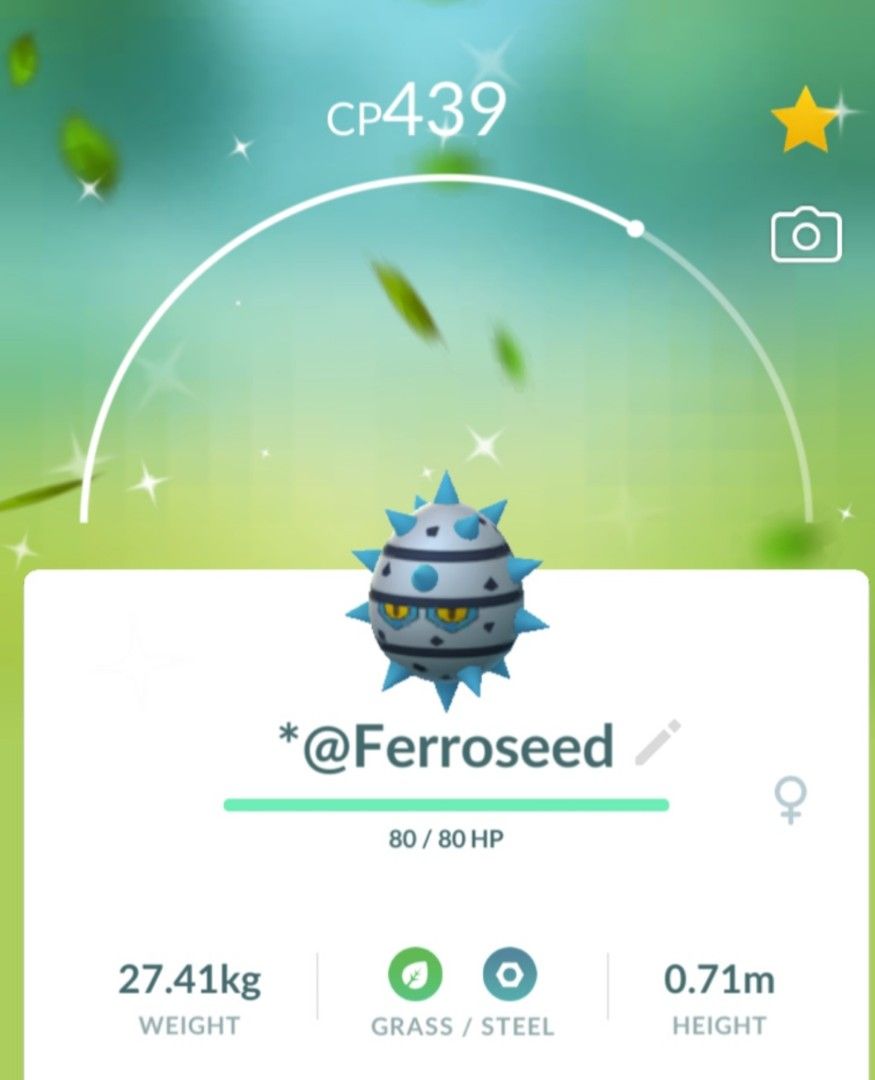 Shiny Ferroseed: Pokemon Go, Video Gaming, Gaming Accessories, In-Game ...