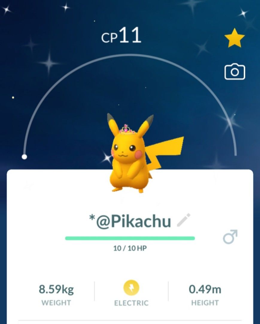 Shiny Pikachu (Quartz Crown): Pokemon Go, Video Gaming, Gaming ...